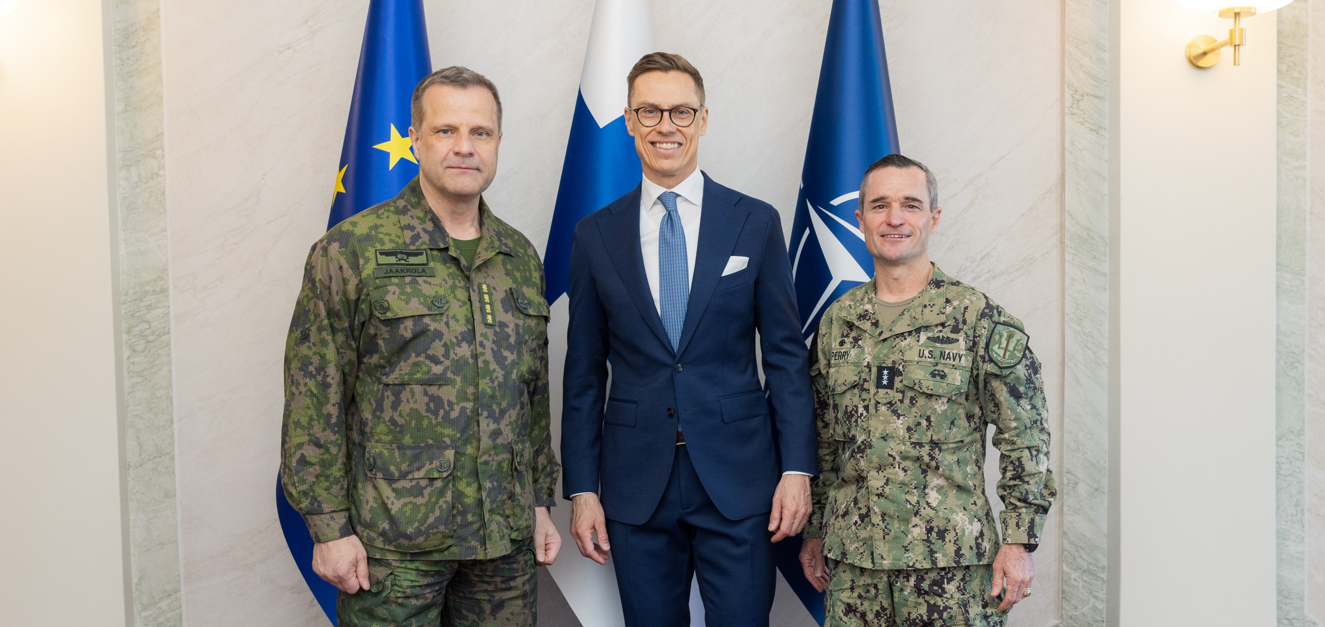 President Stubb meets Vice Admiral Doug Perry, Commander of Joint Force ...