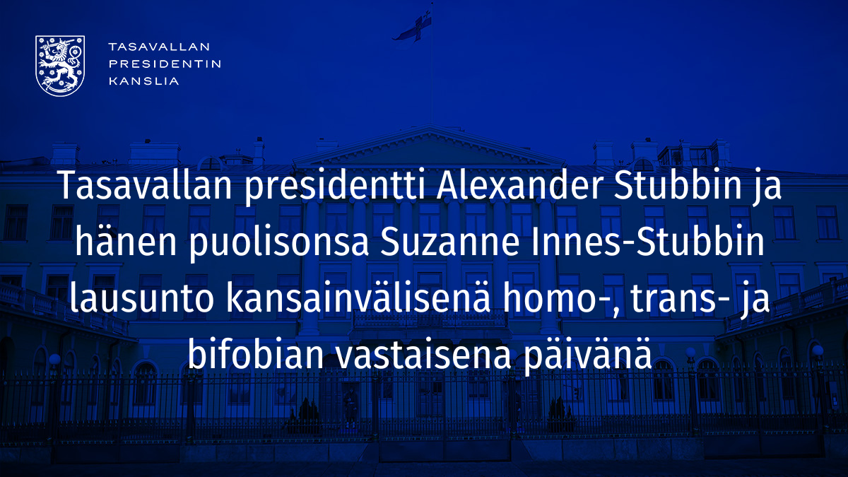 Tasavallan presidentti Alexander Stubbin ja hänen puolisonsa Suzanne ...