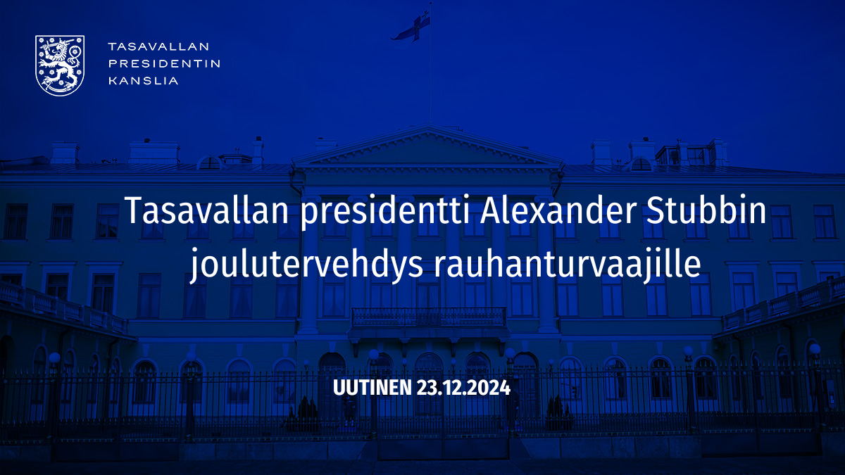 Tasavallan presidentti Alexander Stubbin joulutervehdys ...