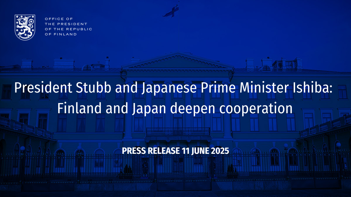 President Stubb and Japanese Prime Minister Ishiba: Finland and Japan ...