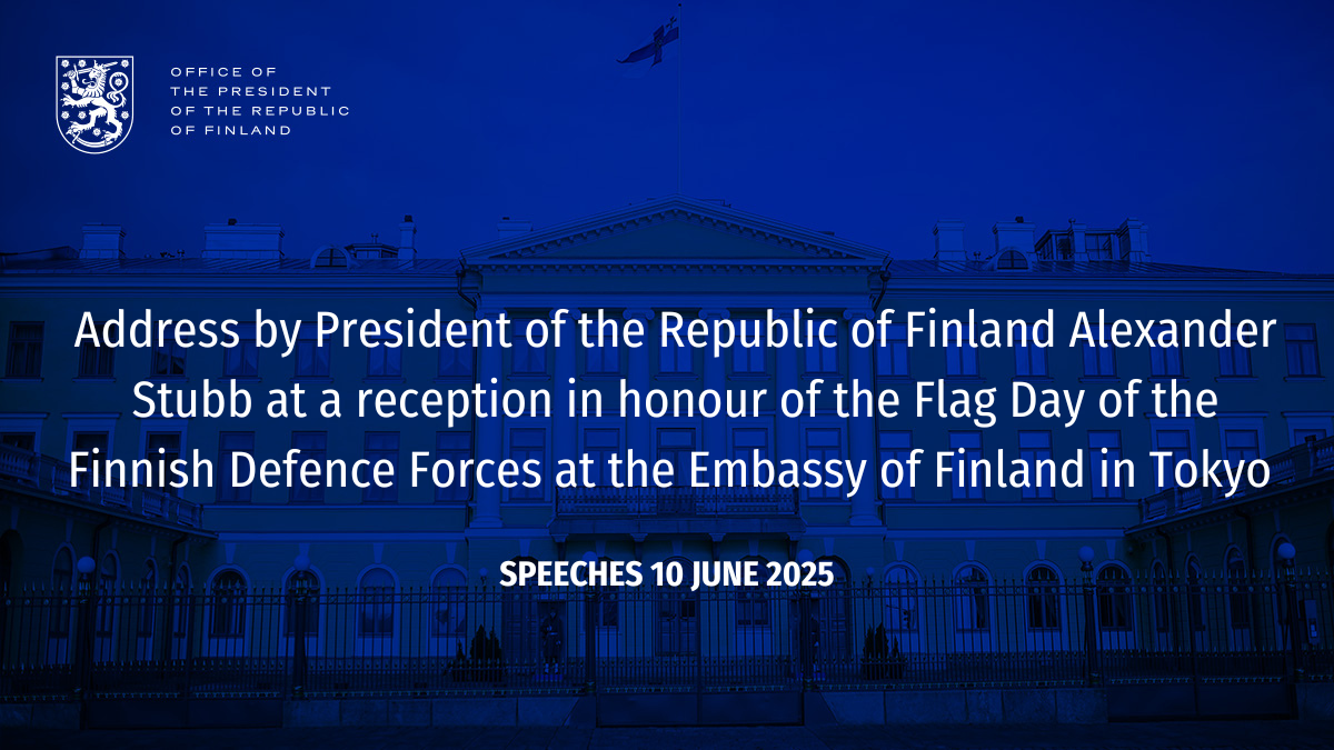 Address by President of the Republic of Finland Alexander Stubb at a ...