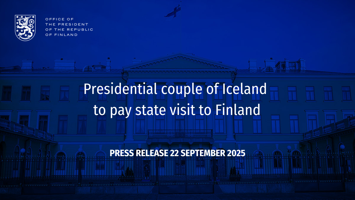 Presidential couple of Iceland to pay state visit to Finland - Presidentti