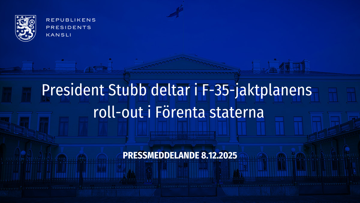 President Stubb deltar i F-35-jaktplanens roll-out i Förenta staterna ...